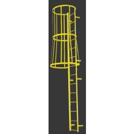 Fixed Steel Ladder with Cage