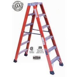 Fiberglass Twin Front Ladder, 8ft