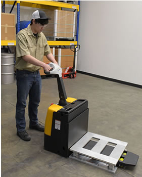 Electric Pallet Truck with Single Fork, Battery Operated, Powered ...
